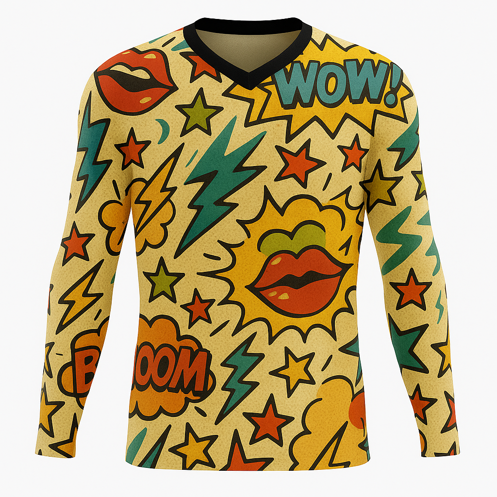 Comic Pop Art Long Sleeve MTB Jersey – Cool Dude Cycling